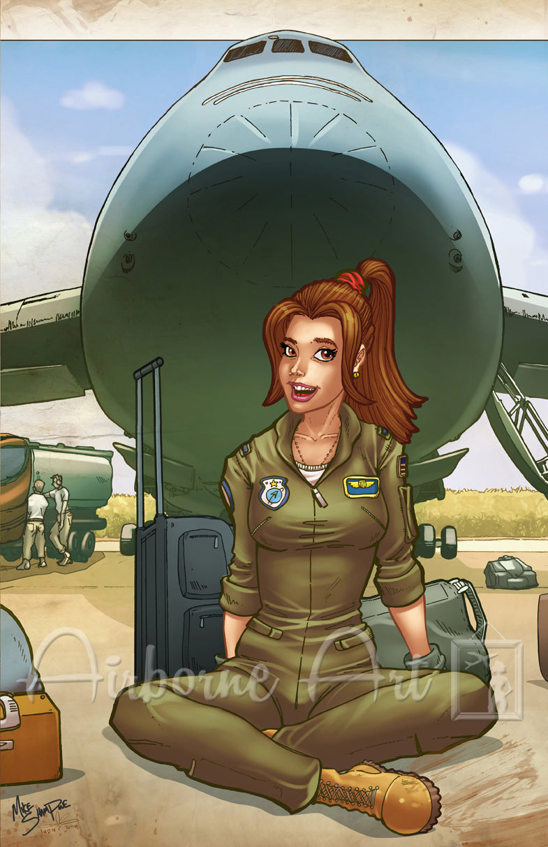 C-5 Galaxy "2 Hour ETIC" - Vintage Print Pinup & Airplane Art by Mike ...